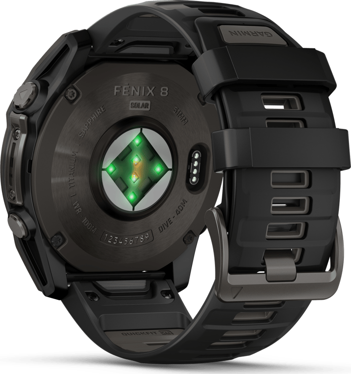 Garmin Fenix 8 Solar 51mm, Sapphire Solar Carbon Gray DLC Titanium ...