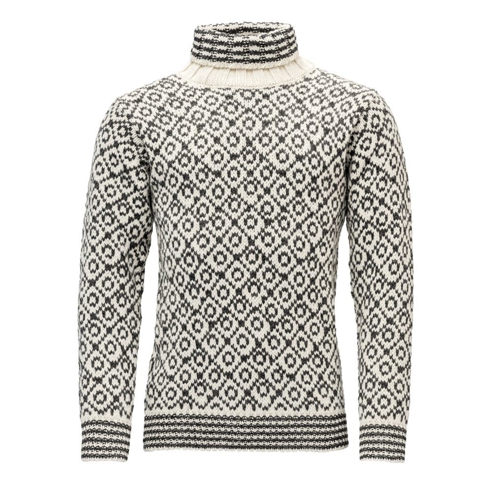 Devold Unisex Svalbard Sweater High Neck Offwhite/Anthracite ...