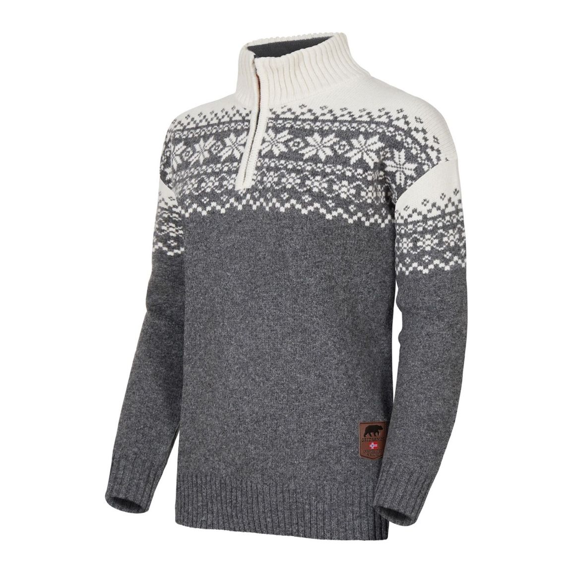 Gridarmor Women's Snøkrystall Half Zip Ullgenser White/Dark Navy | Fjellsport.no