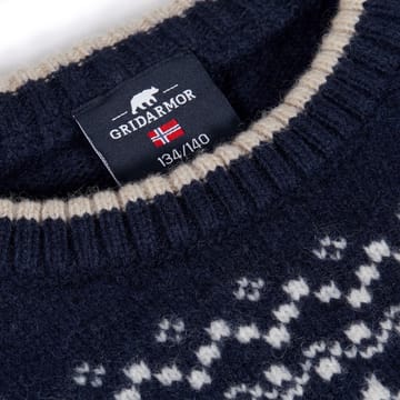 Gridarmor Kids' Snøkrystall Round Neck Ullgenser Navy/White/Beige ...