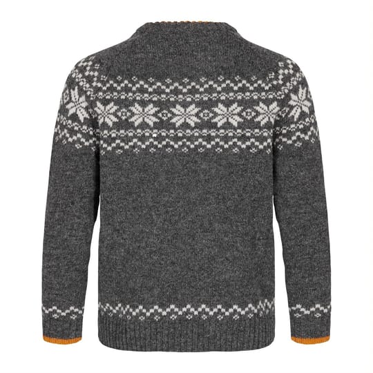 Gridarmor Kids' Snøkrystall Ullgenser Mid Grey Melange | Fjellsport.no