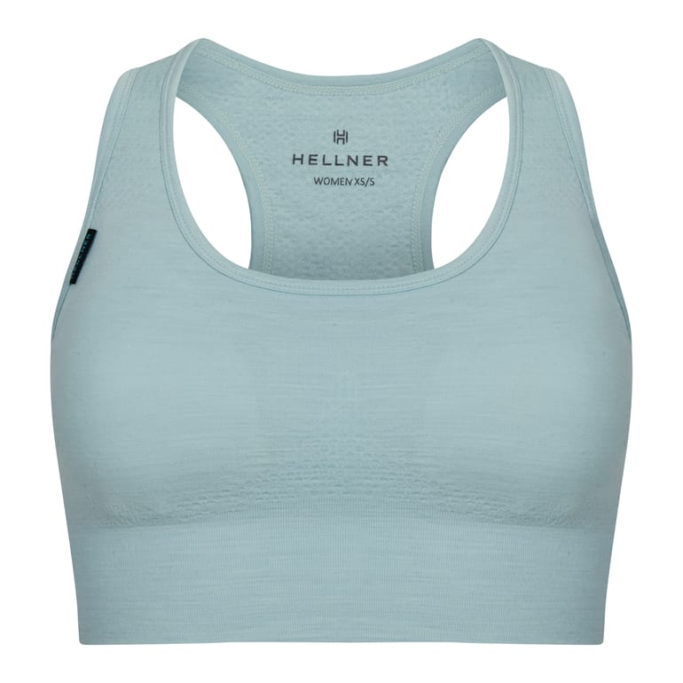 Hellner Women's Merino Wool Seamless Bra Blue Haze | Fjellsport.no