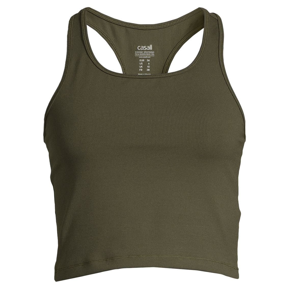 Women's Bold Rib Crop Tank Forest Green | Buy Women's Bold Rib Crop ...