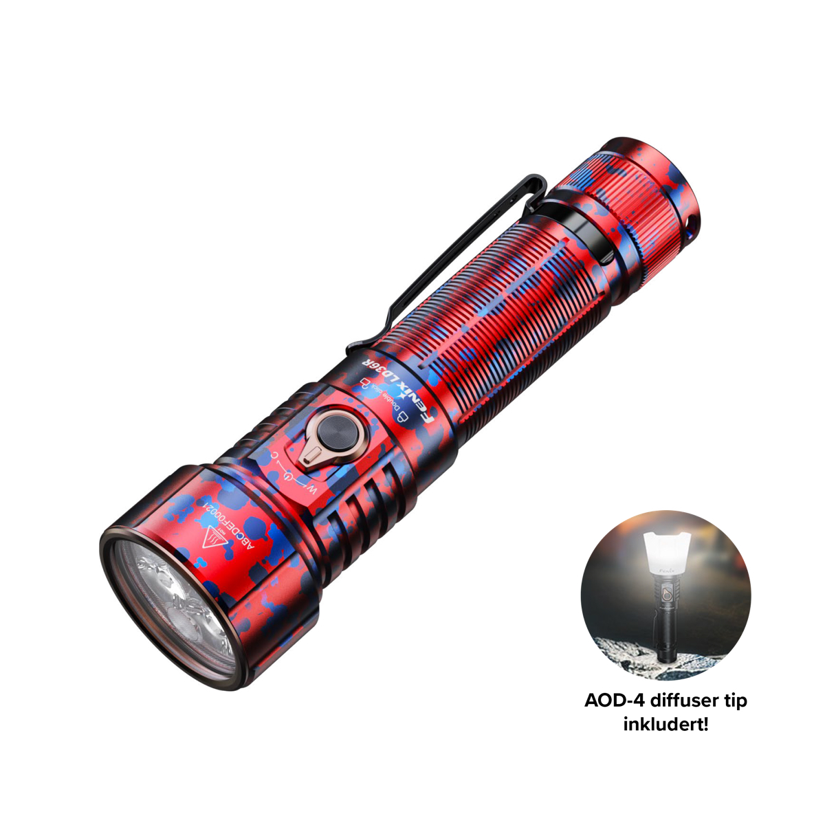 Fenix LD36R Lykt Flame Camo 3600lm 6 Farger M.Diffuser Flame Camo — Alt ...
