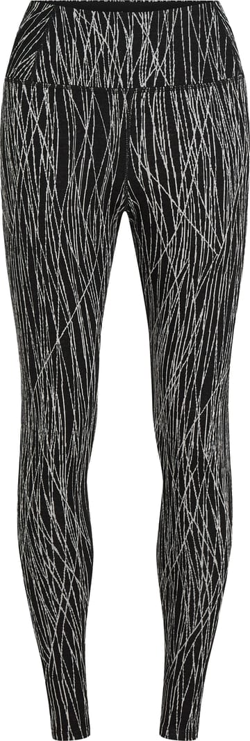 Icebreaker Women's Merino 260 Tech Vertex High Rise Leggings Delta Lines AOP Black/Snow | Buy ...