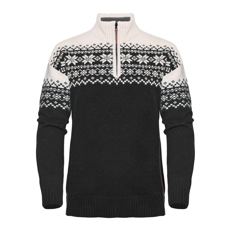 Gridarmor Women's Snøkrystall Half Zip Ullgenser Navy/White/Beige ...