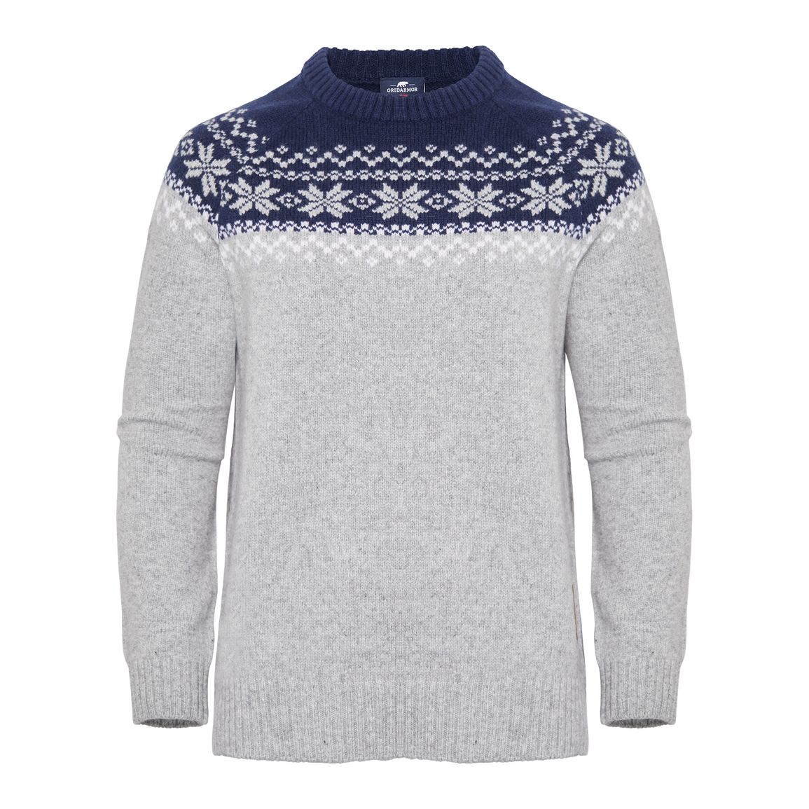 Gridarmor Women’s Snøkrystall Round Neck Ullgenser Light Blue/White ...