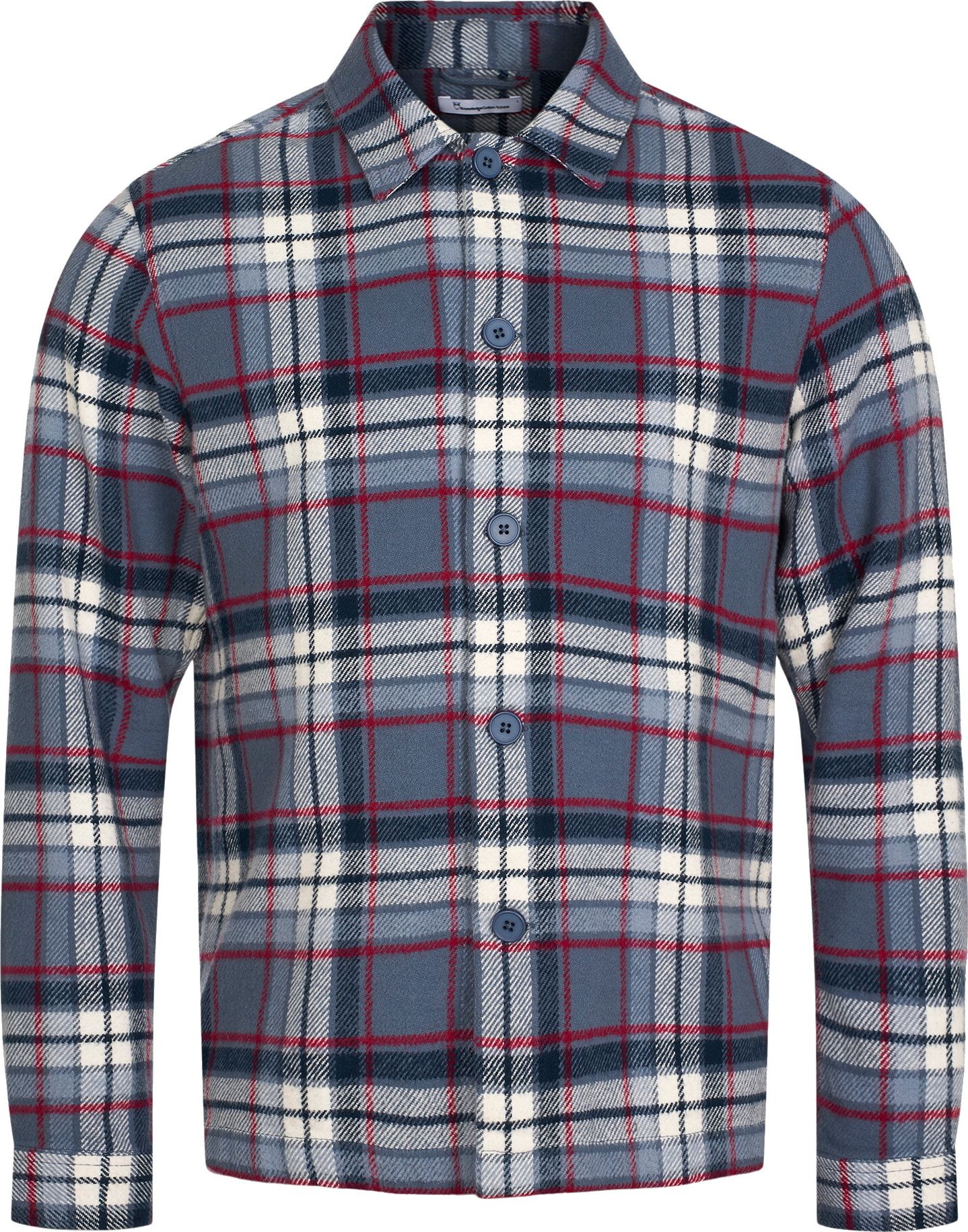 Men's Big Checked Heavy Flannel Overshirt China Blue | Buy Men's Big ...