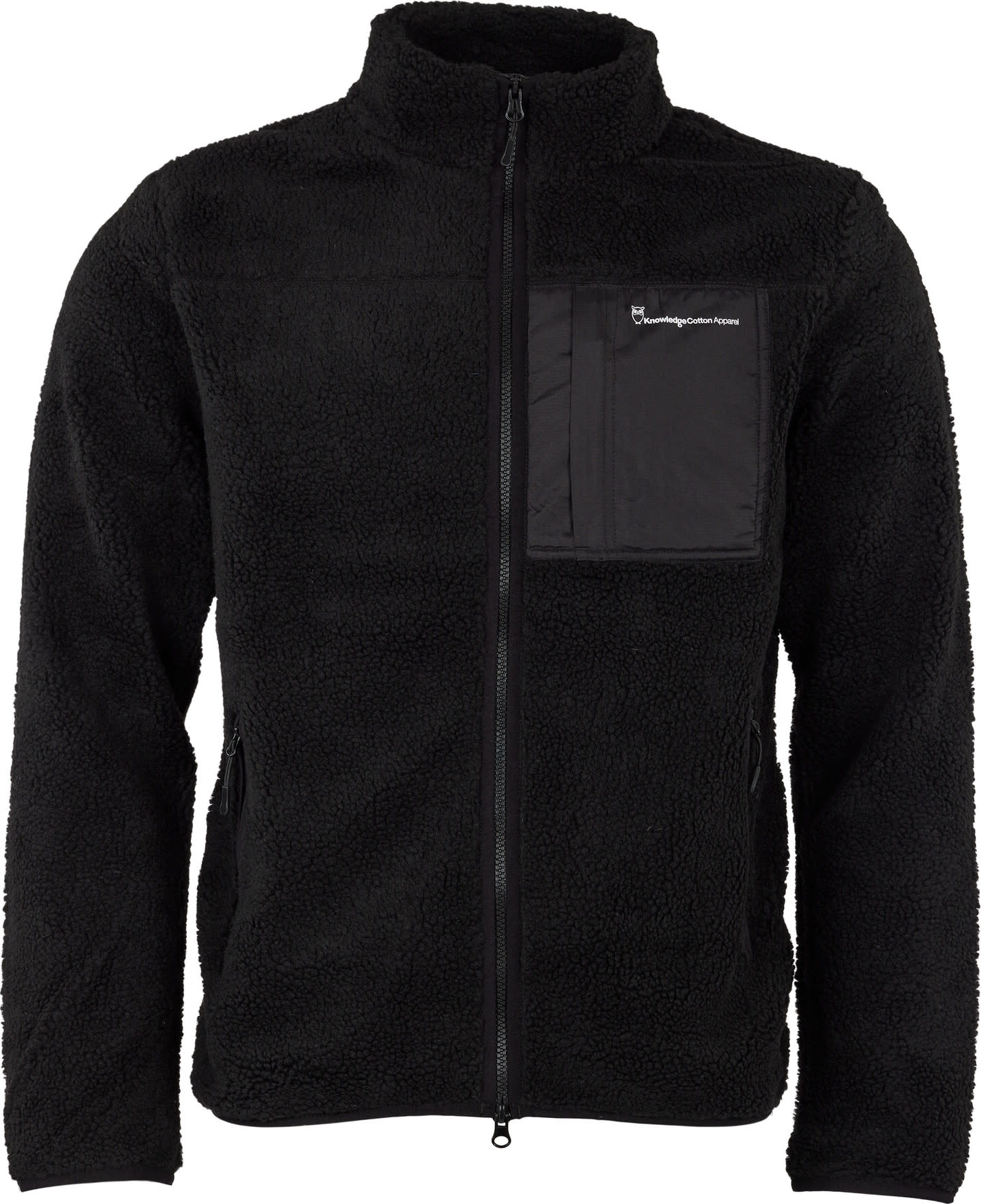 Knowledge Cotton Apparel Men's Teddy Fleece Zip Sweat Black Jet ...