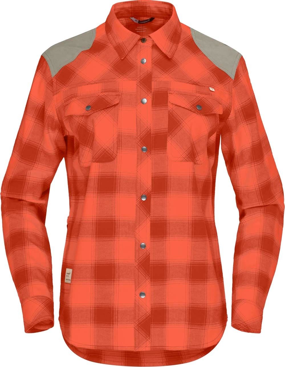 Norrøna Women's Svalbard Flannel Shirt Blue Fog/Camelflage | Kjøp ...
