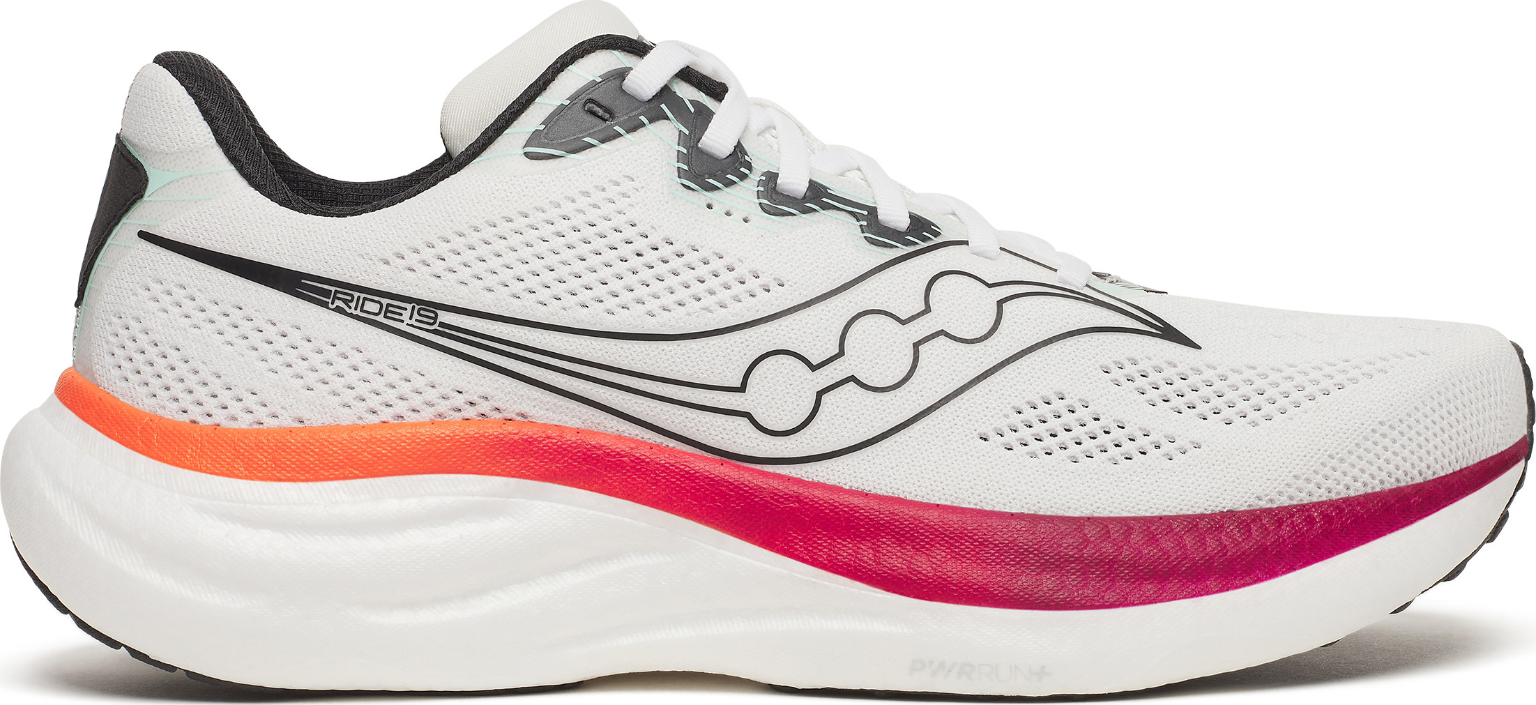 Saucony Men's Ride 19 White/Srimson | Shoppe Saucony Men's Ride 19 ...